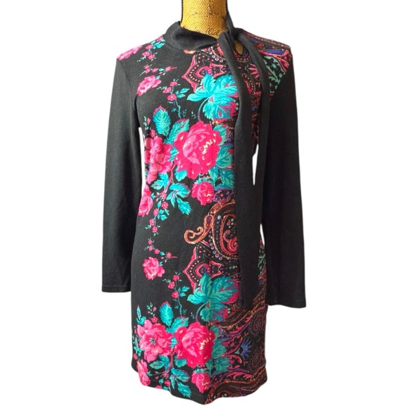 Pura Vida | Dresses | Pura Vida Black Dress Wpink And Green Floral ...